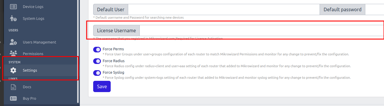 Register Serial number - MikroWizard | Mikrotik management solution