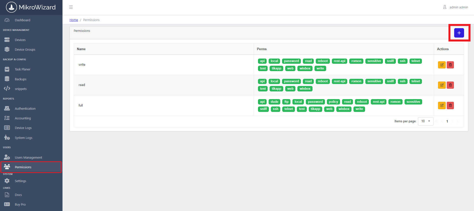 Manage Permissions in MikroWizard - MikroWizard | Mikrotik management solution